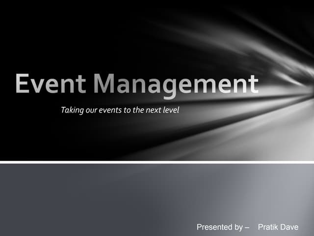 Event management ppt. | PPTX