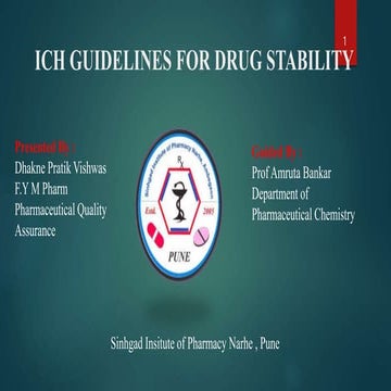 ICH Guideline for Drug Stability | PPT