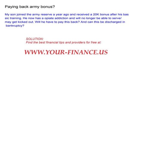 Paying back army bonus? | PDF