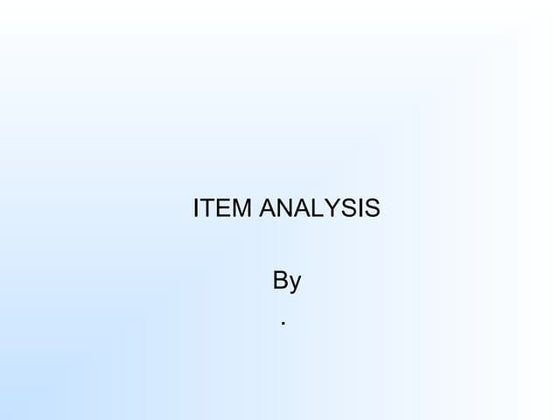 Item Analysis | PPTX