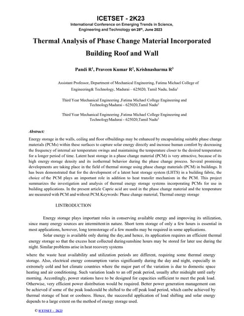 Heat discharge through forced cooling of phase change materials in concrete panels | PDF | Science