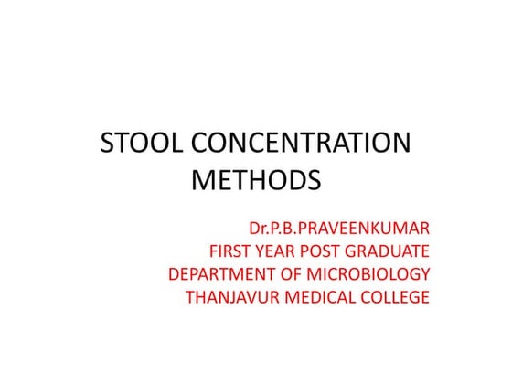 Concentration Techniques for stool examination .pptx | Digestive ...