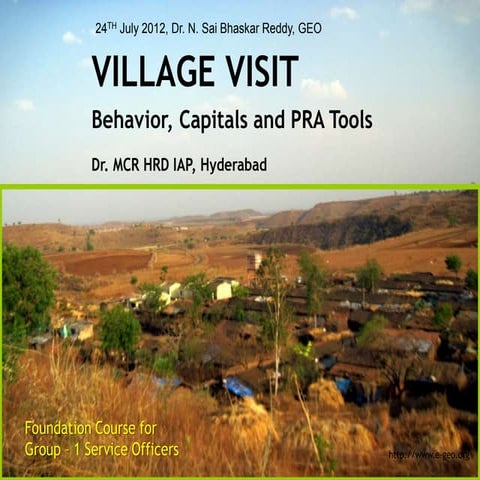 Village visit and Participatory rural appriasal | PPTX