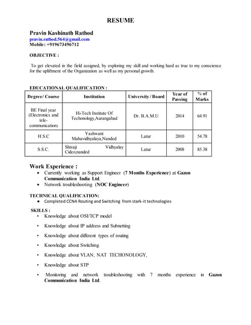 Ankush resume | DOC | Business | Business and Finance