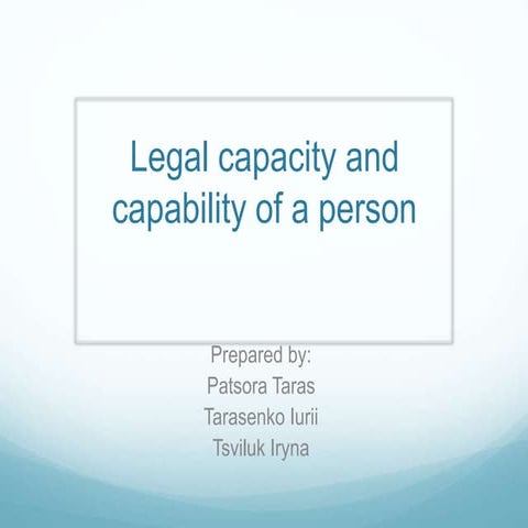 Legal capacity | PPTX