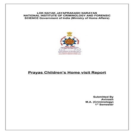 Prayas visit report | PDF