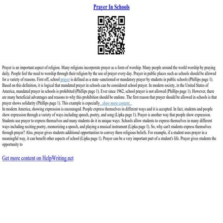 Prayer In Schools | PDF