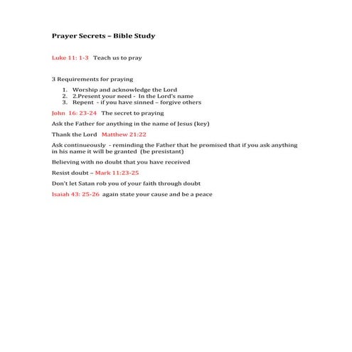 Prayer secrets – bible study | PDF