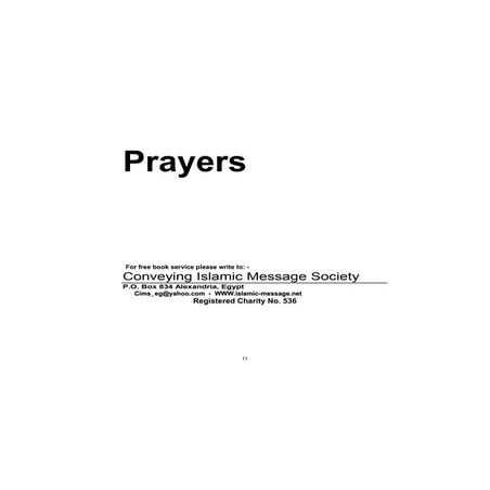 Prayers In Islam | PDF