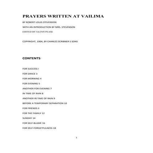 Prayers written at vailima | PDF