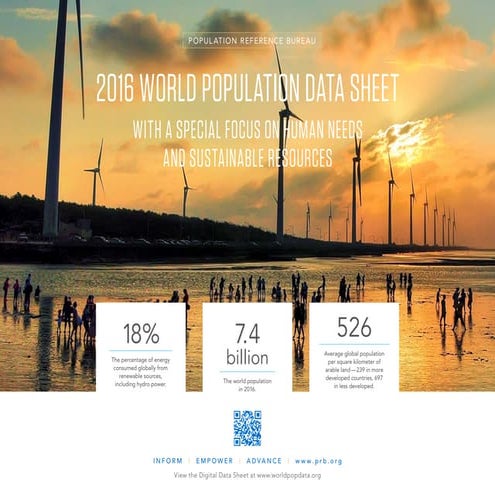 Datos de La población mundial 2016. (Population Reference Bureau) 2016 world-population-data ...