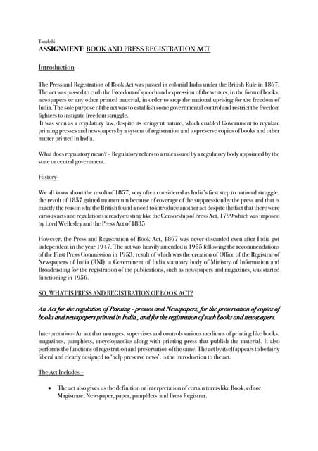 Press and registration | PPTX | Publishing Industry | Industries