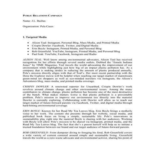 PR Campaign + Pela Cases | PDF