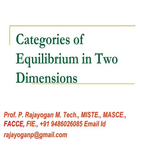 Engineering Mechanics categories of equilibrium in two dimensions | PDF