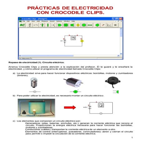Prácticas con crocodile clips. resuelto | DOCX