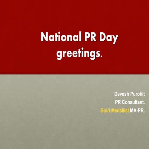 National PR Day 21st April India | PPT