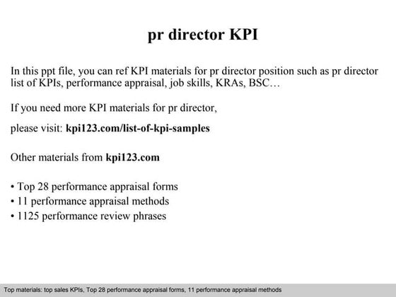 F&b manager kpi | PPT