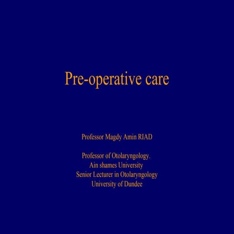 Pre-operative care for patients | PPT