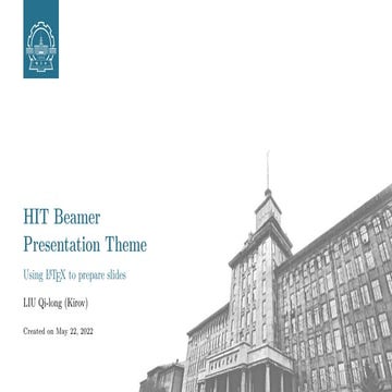 HIT BEAMER presentation theme kim Using LATEX | PPT