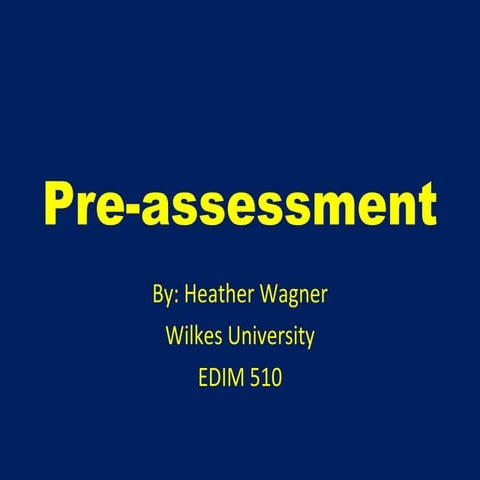 Pre-assessment | PPT