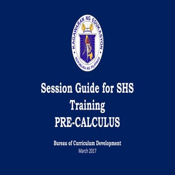 Pre-Calculus-SHS-Training.pdf guide deped | PDF