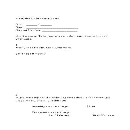 Pre-Calculus Midterm ExamScore ______ ______Name _______.docx