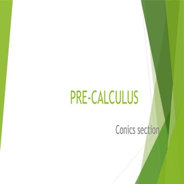 PRE-CALCULUS PPT. - ( conics sections )pptx | PPTX
