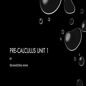 Pre-Calculus Unit 1.pdf By Dr. Mamoona Anam | PDF