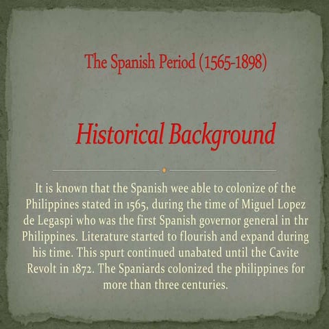 Philippine Literature during the Spanish Colonial Period | PDF