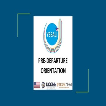 Pre-Departure Orientation YSEALI Program | PPT