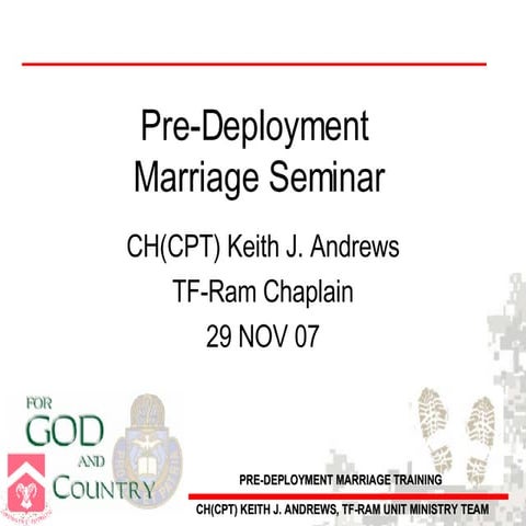 Pre Deployment Marriage Class | PPT