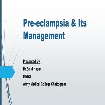 Pre-eclampsia & Its management.pptx