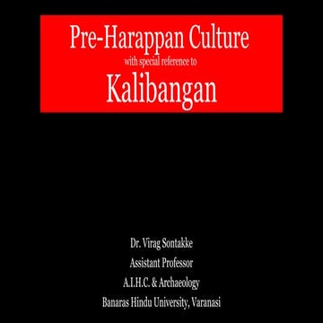 Early Harappan Cultures of Indus Valley. | PPTX