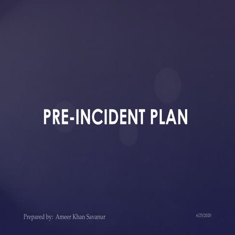 Pre incident plan | PDF