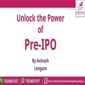 Introduction to Pre-IPO Slides Investment | PPTX