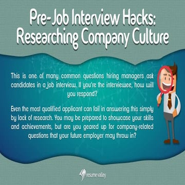 Pre-Job Interview Hacks: Researching Company Culture | PDF