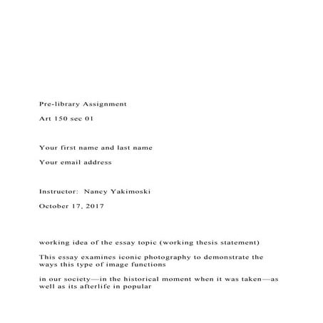 Pre-library Assignment Art 150 sec 01 .docx