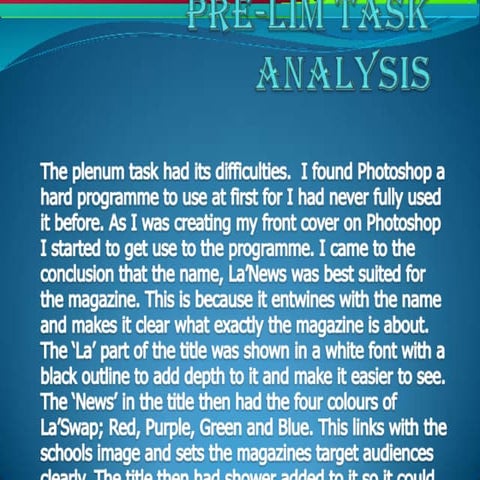 Pre lim task analysis | PDF