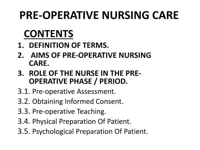 Principles of Pre and post operative care.pptx | First Aid | Injuries