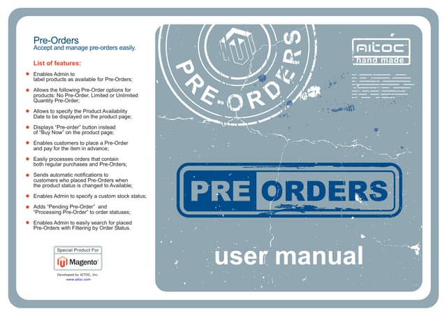 Pre-Orders User Manual | PPT Pre-Orders User Manual | PPT