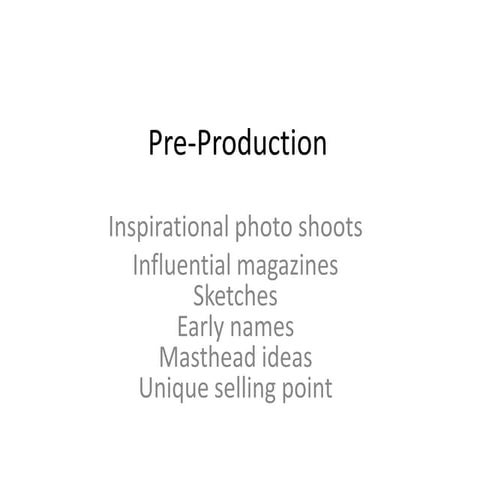 Pre Production | PPT