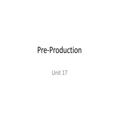Pre production | PPTX