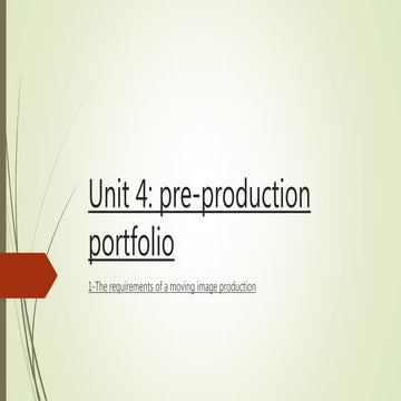 understanding thee requirements of Pre production | PPT