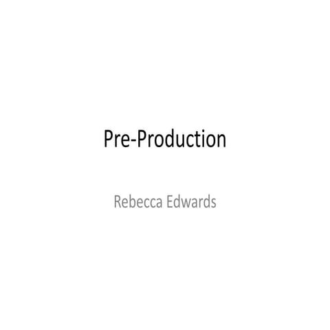 Pre Production FMP Year 2 | PPTX