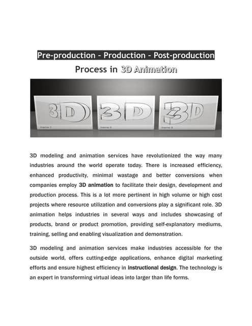 Animation production schedule | PDF