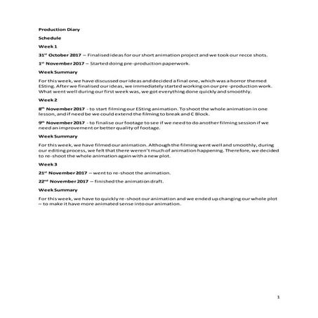 Animation: Pre-production Paperwork | DOCX