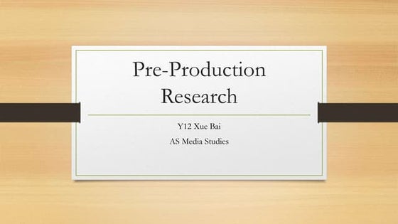 Pre production portfolio | DOCX