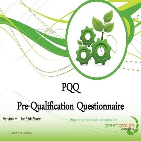 PQQ: Pre Qualification Questionnaire Stage | PDF