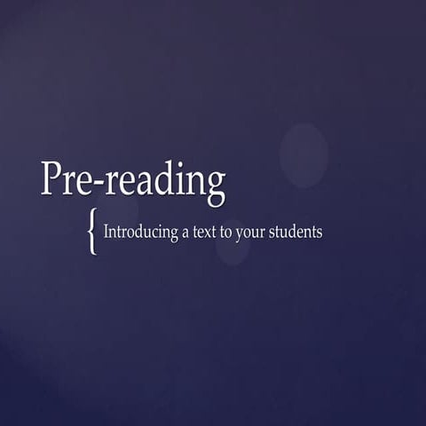 Pre reading | PPTX