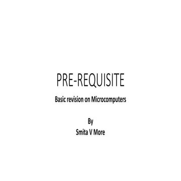 Pre Requisite Of Coa For Micro Controller Embedded Systems Ppt